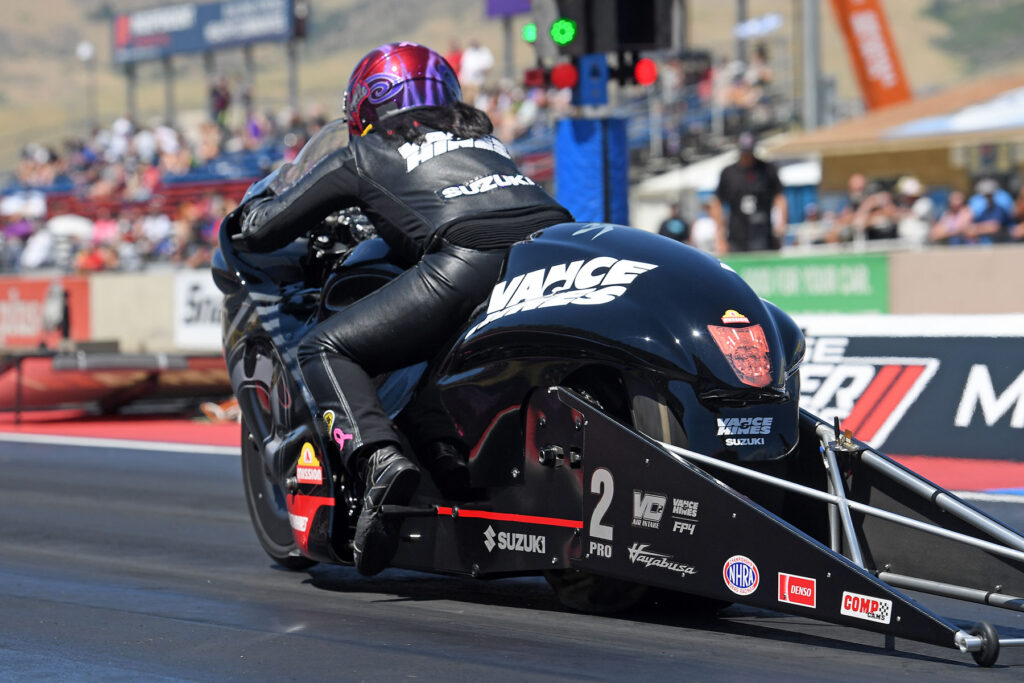 Angelle Sampey Races Vance & Hines/Mission Suzuki to NHRA Pro Stock ...